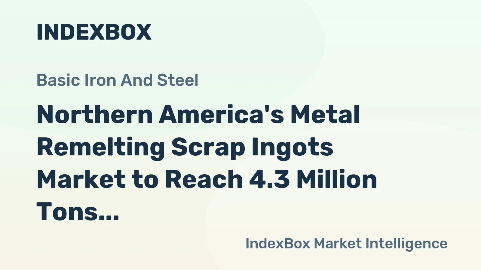 Northern America's Metal Remelting Scrap Ingots Market to Reach 4.3 Million Tons and $2.5 Billion by 2035