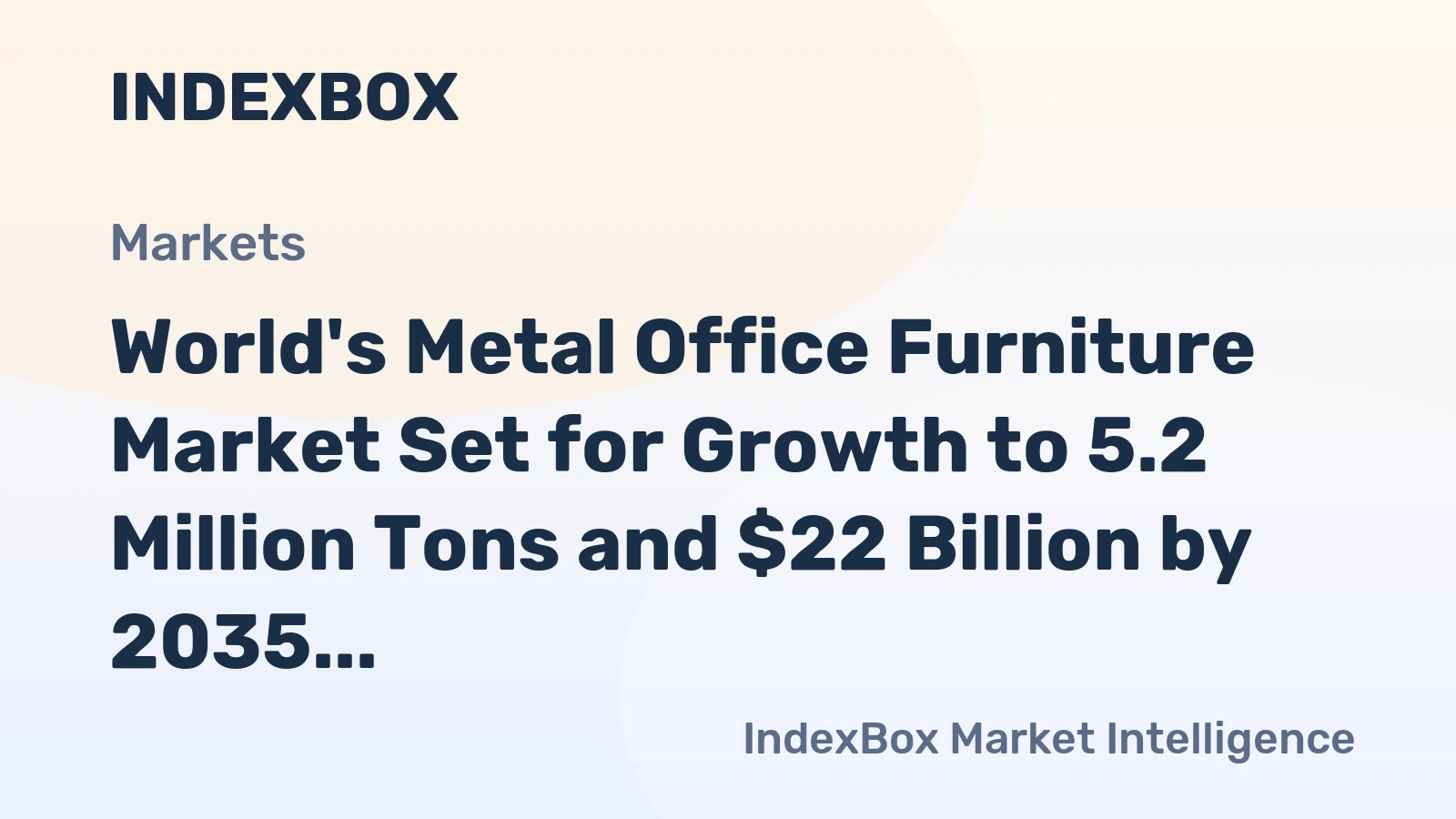 World's Metal Office Furniture Market Set for Growth to 5.2 Million Tons and $22 Billion by 2035