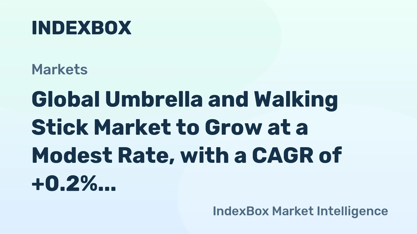 Global Umbrella and Walking Stick Market to Grow at a Modest Rate, with a CAGR of +0.2% from 2024 to 2035