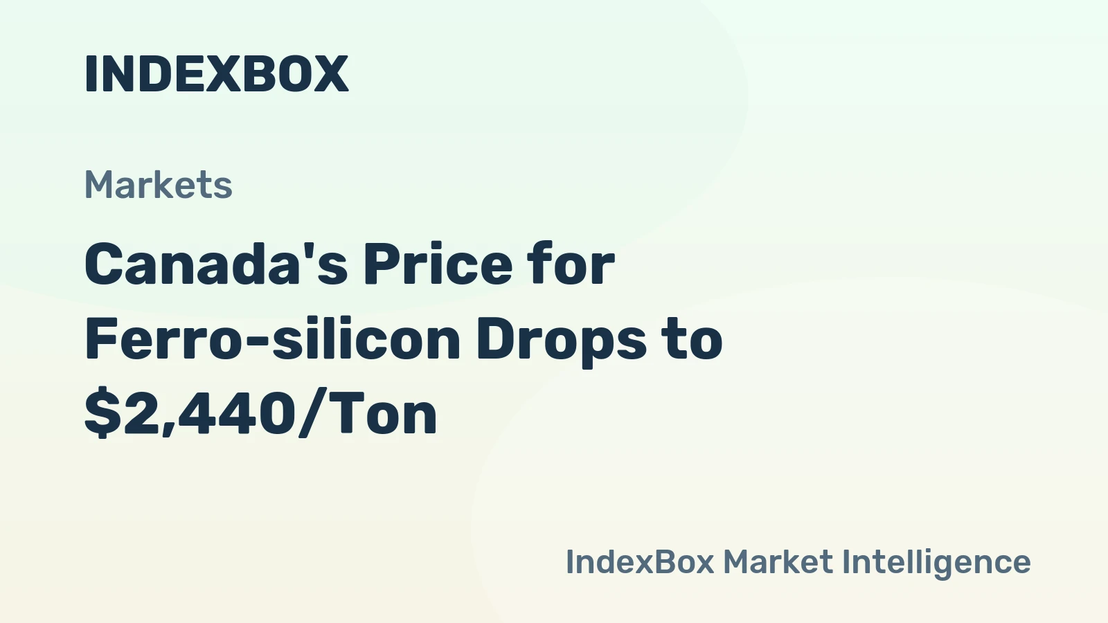 Canada's Price for Ferro-silicon Drops to $2,440/Ton