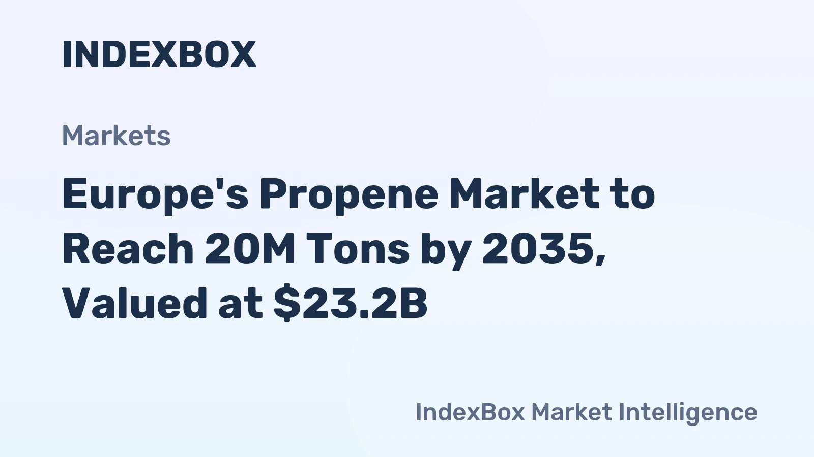 Europe's Propene Market to Reach 20M Tons by 2035, Valued at $23.2B