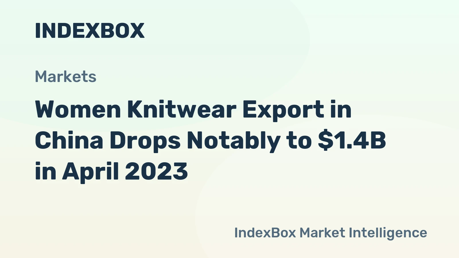 Women Knitwear Export in China Drops Notably to $1.4B in April 2023