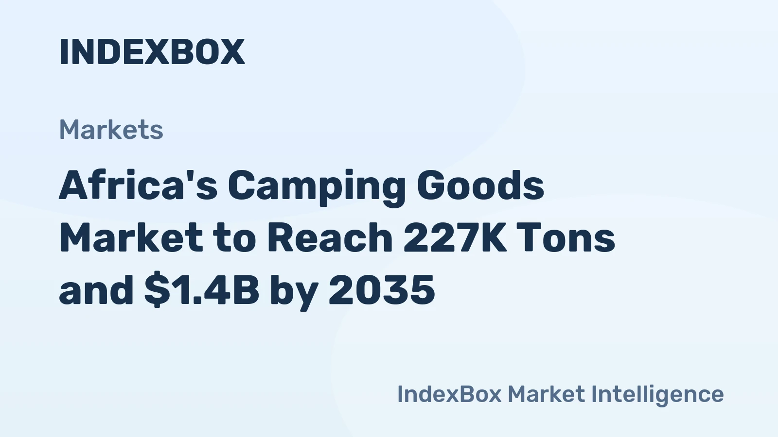 Africa's Camping Goods Market to Reach 227K Tons and $1.4B by 2035