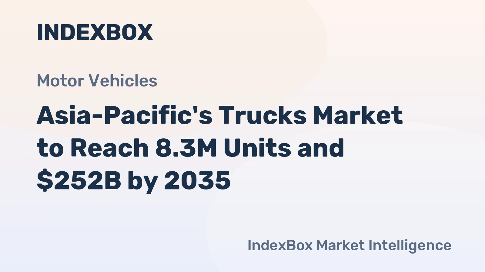 Asia-Pacific's Trucks Market to Reach 8.3M Units and $252B by 2035