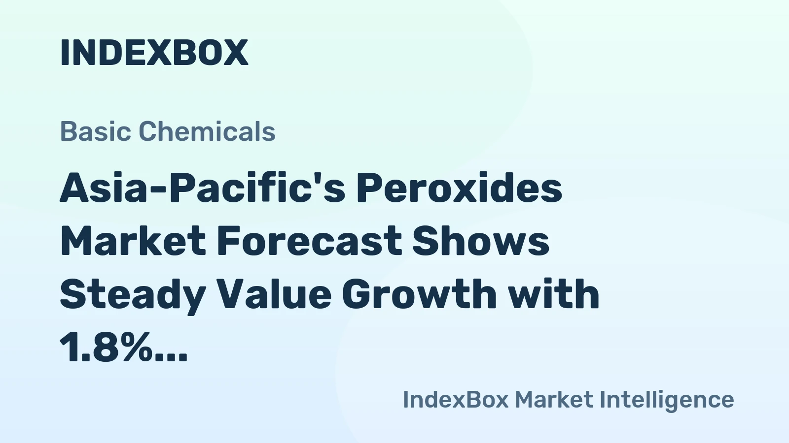 Asia-Pacific's Peroxides Market Forecast Shows Steady Value Growth with 1.8% CAGR Through 2035