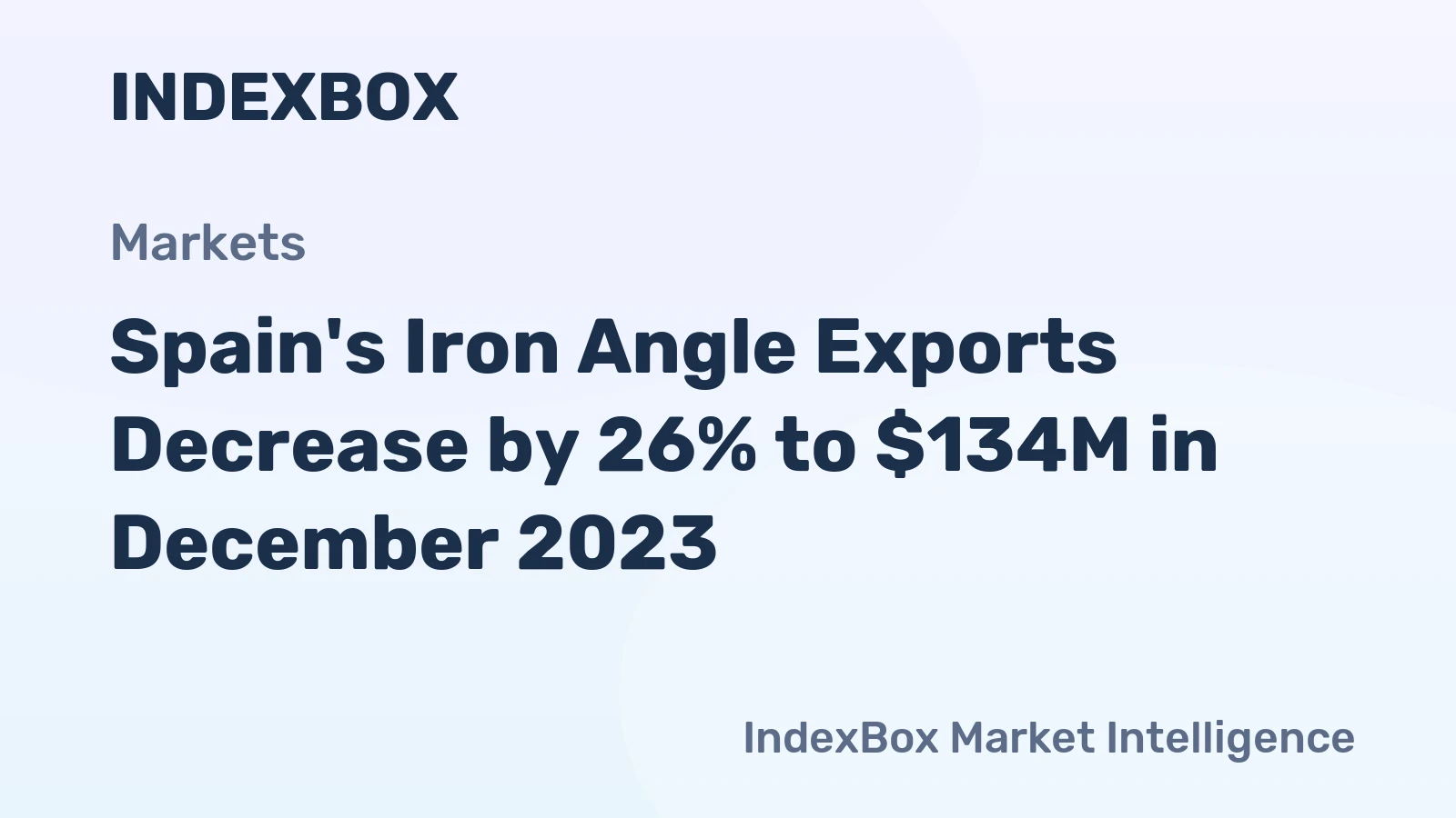 Spain's Iron Angle Exports Decrease by 26% to $134M in December 2023