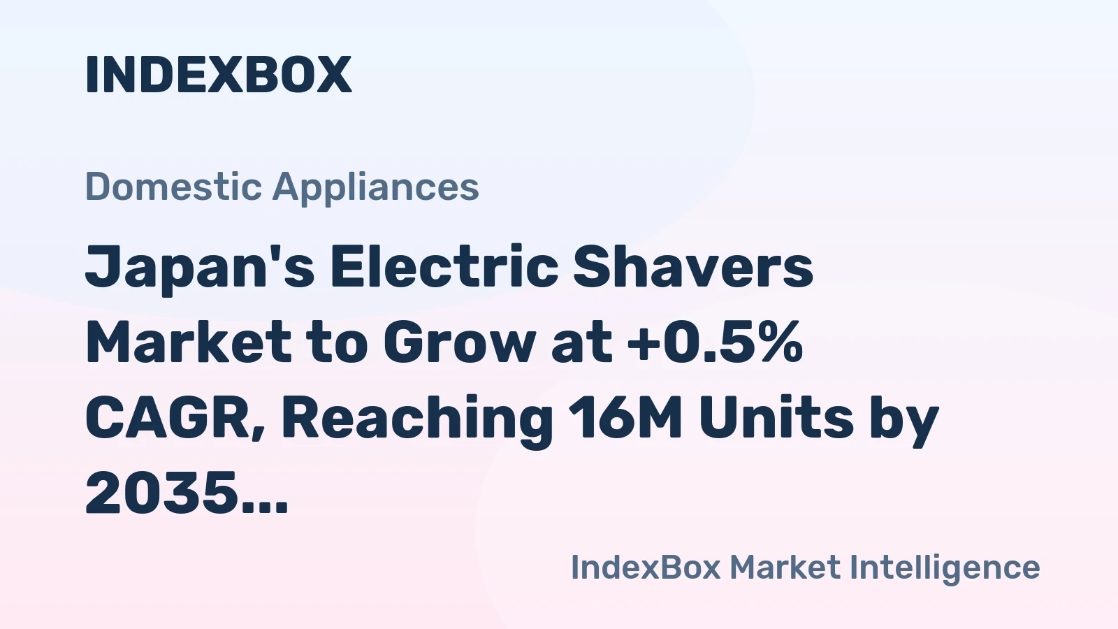 Japan's Electric Shavers Market to Grow at +0.5% CAGR, Reaching 16M Units by 2035