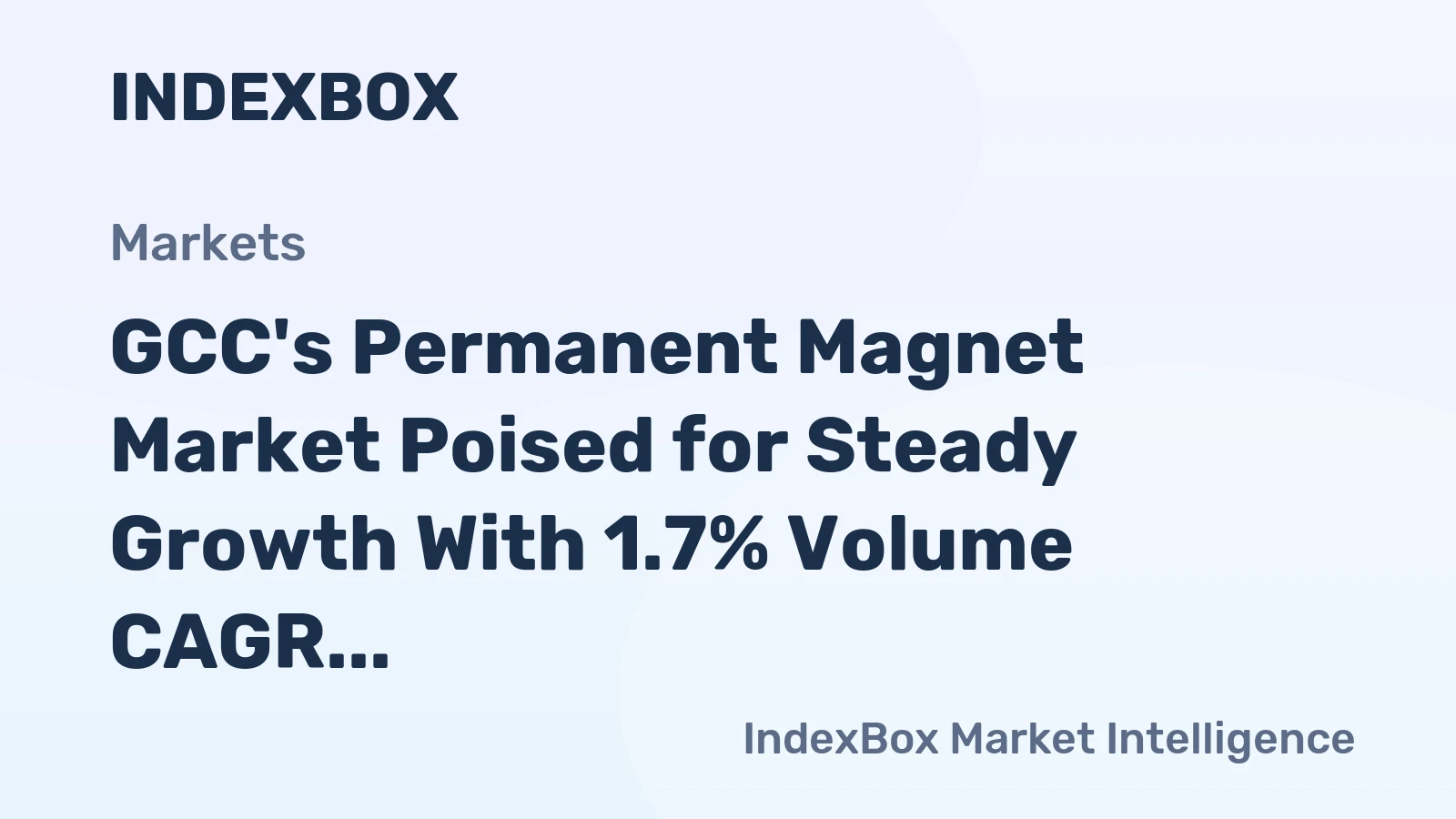 GCC's Permanent Magnet Market Poised for Steady Growth With 1.7% Volume CAGR Through 2035