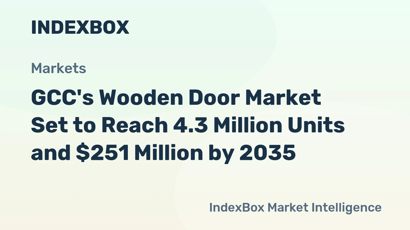 GCC's Wooden Door Market Set to Reach 4.3 Million Units and $251 Million by 2035