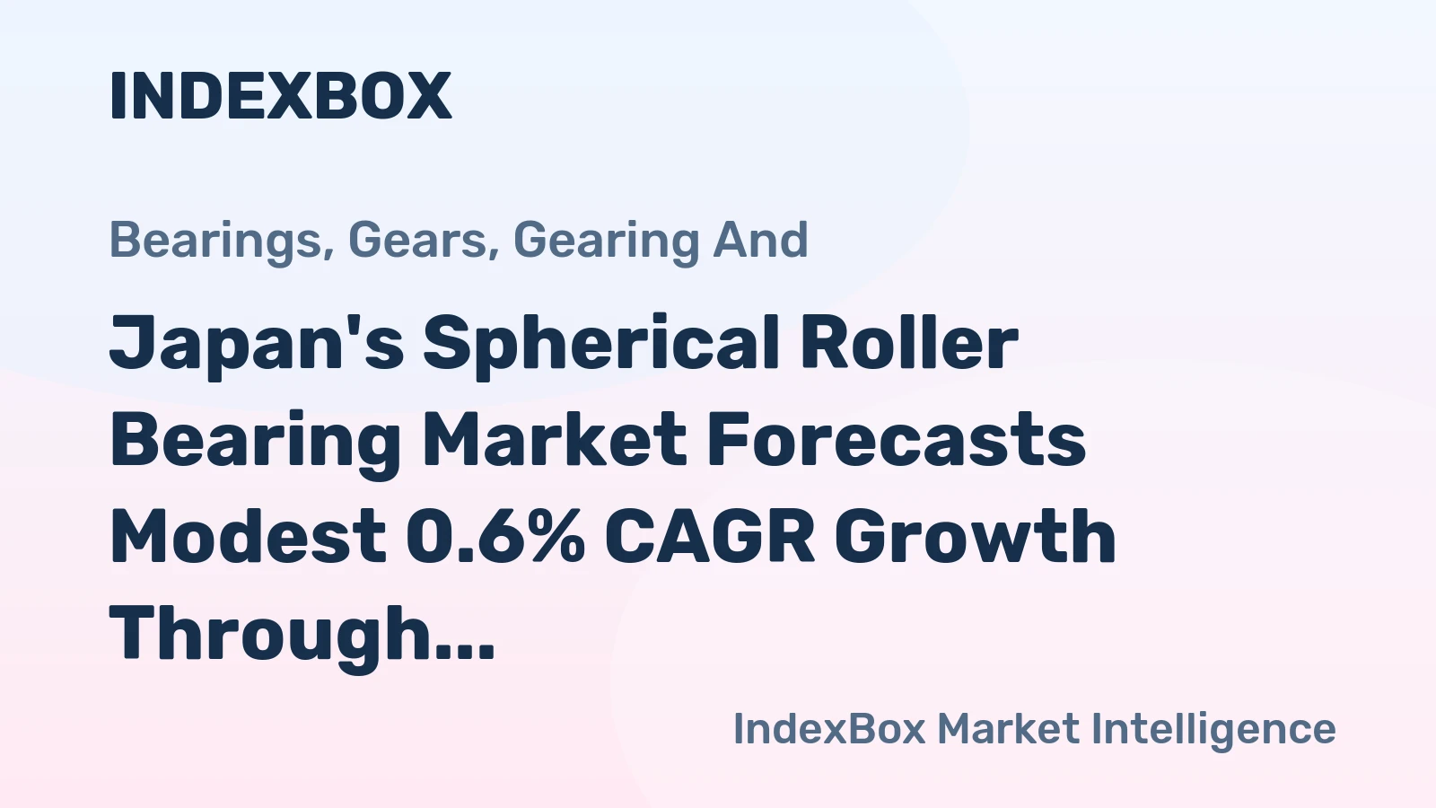 Japan's Spherical Roller Bearing Market Forecasts Modest 0.6% CAGR Growth Through 2035