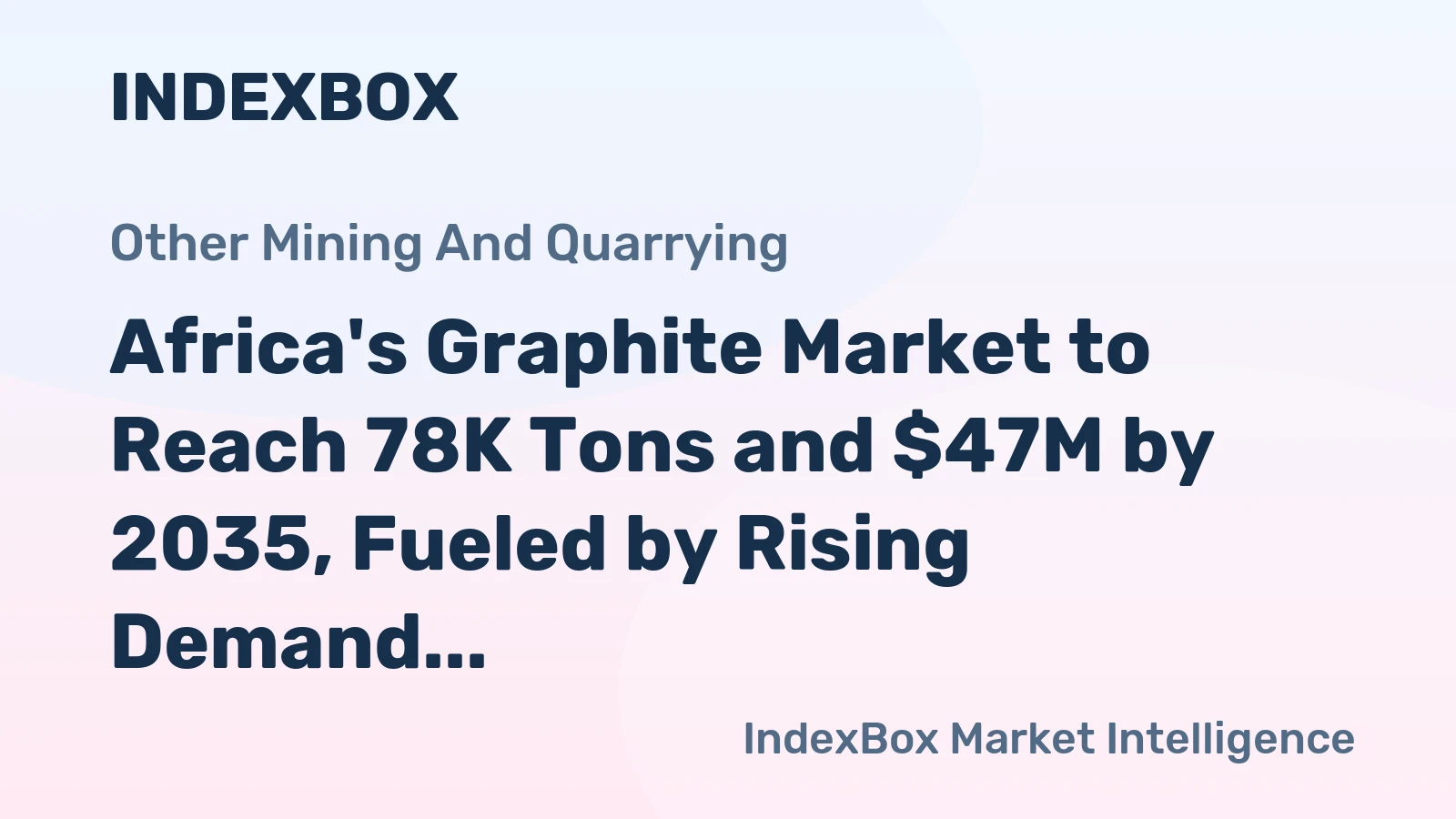 Africa's Graphite Market to Reach 78K Tons and $47M by 2035, Fueled by Rising Demand