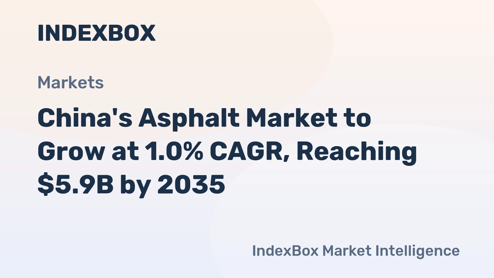 China's Asphalt Market to Grow at 1.0% CAGR, Reaching $5.9B by 2035