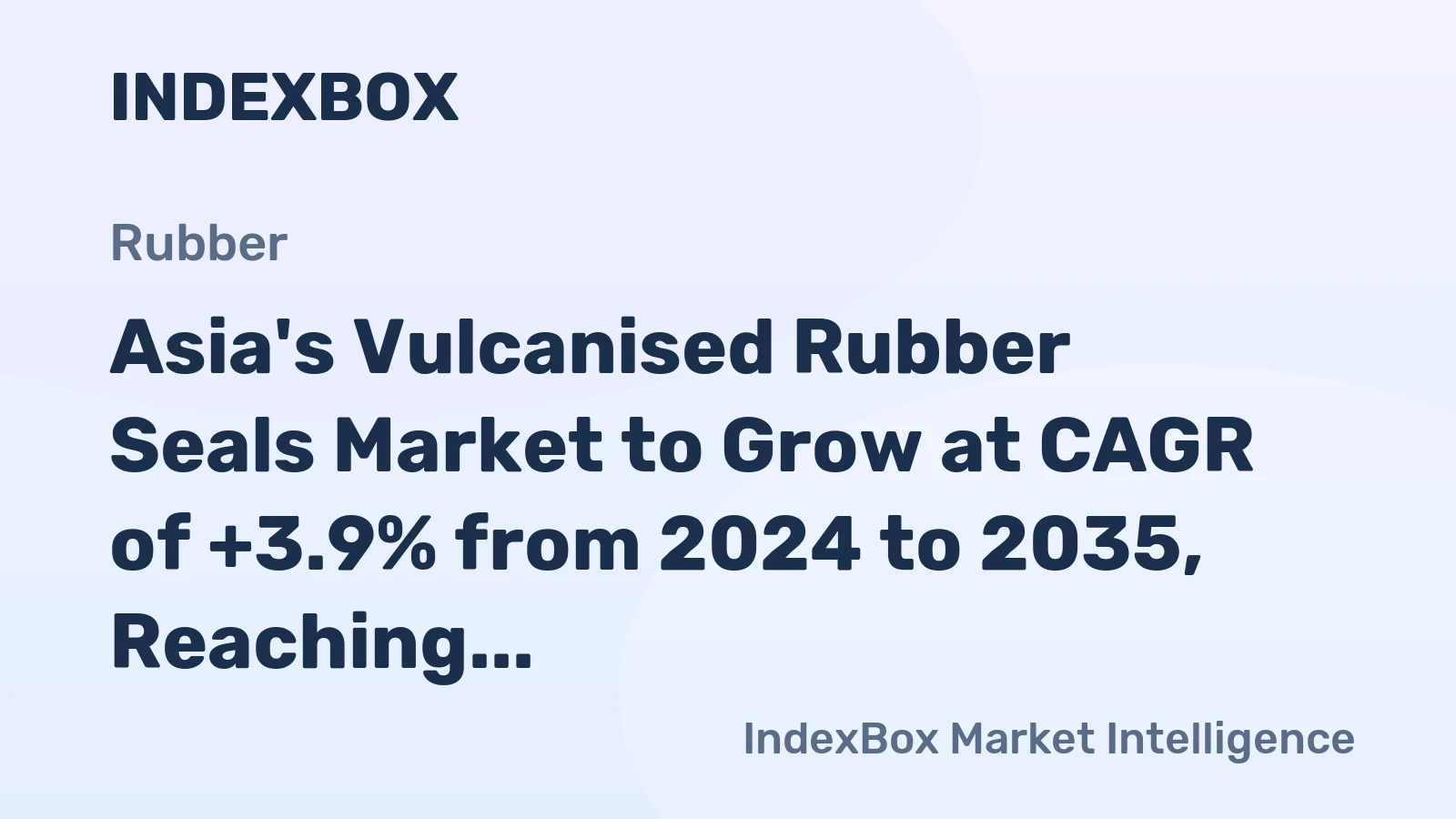 Asia's Vulcanised Rubber Seals Market to Grow at CAGR of +3.9% from 2024 to 2035, Reaching 3.9M tons