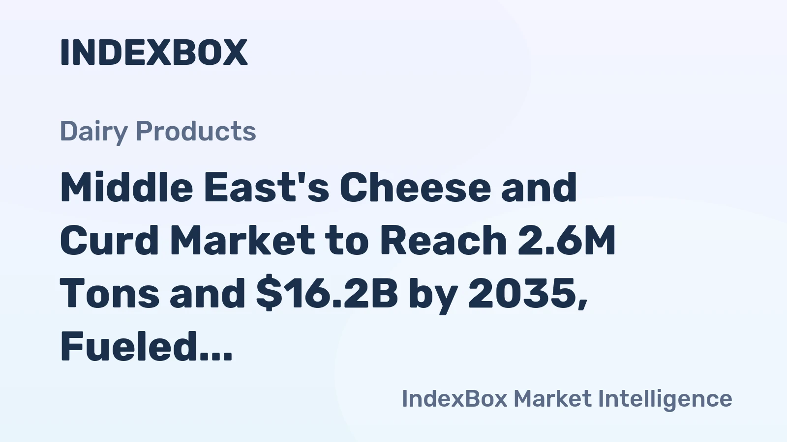 Middle East's Cheese and Curd Market to Reach 2.6M Tons and $16.2B by 2035, Fueled by Growing Demand