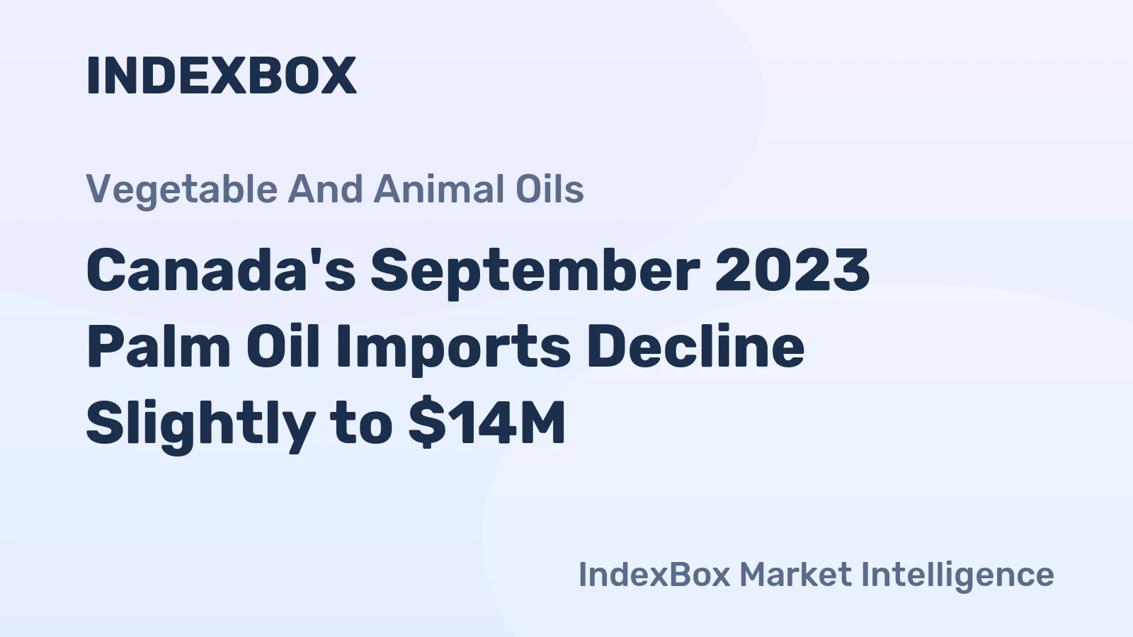 Canada's September 2023 Palm Oil Imports Decline Slightly to $14M