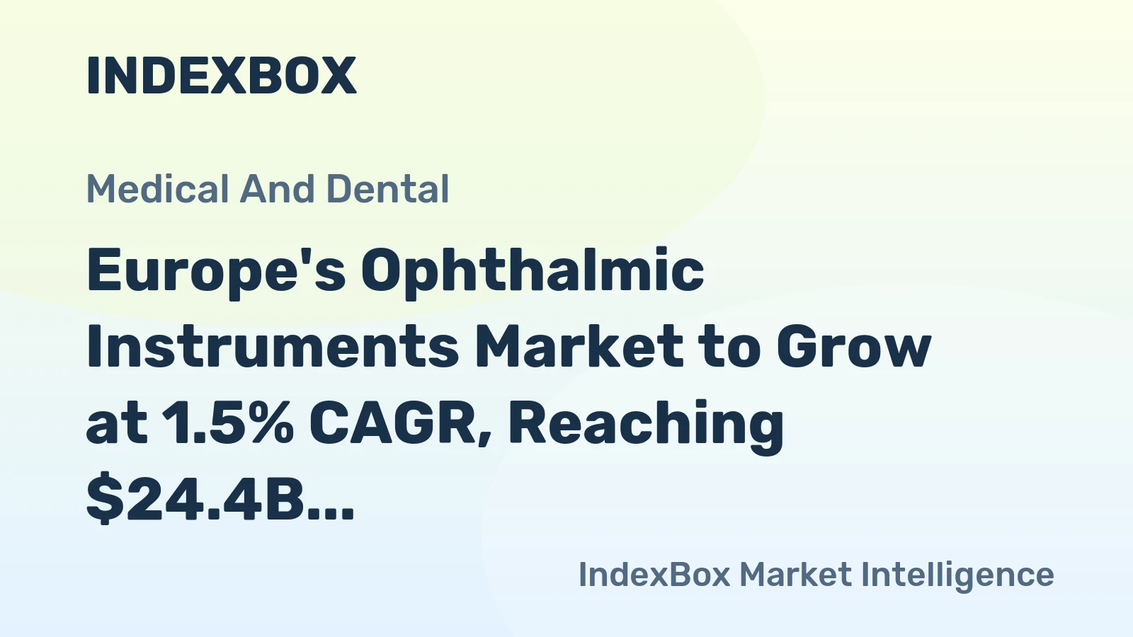 Europe's Ophthalmic Instruments Market to Grow at 1.5% CAGR, Reaching $24.4B by 2035
