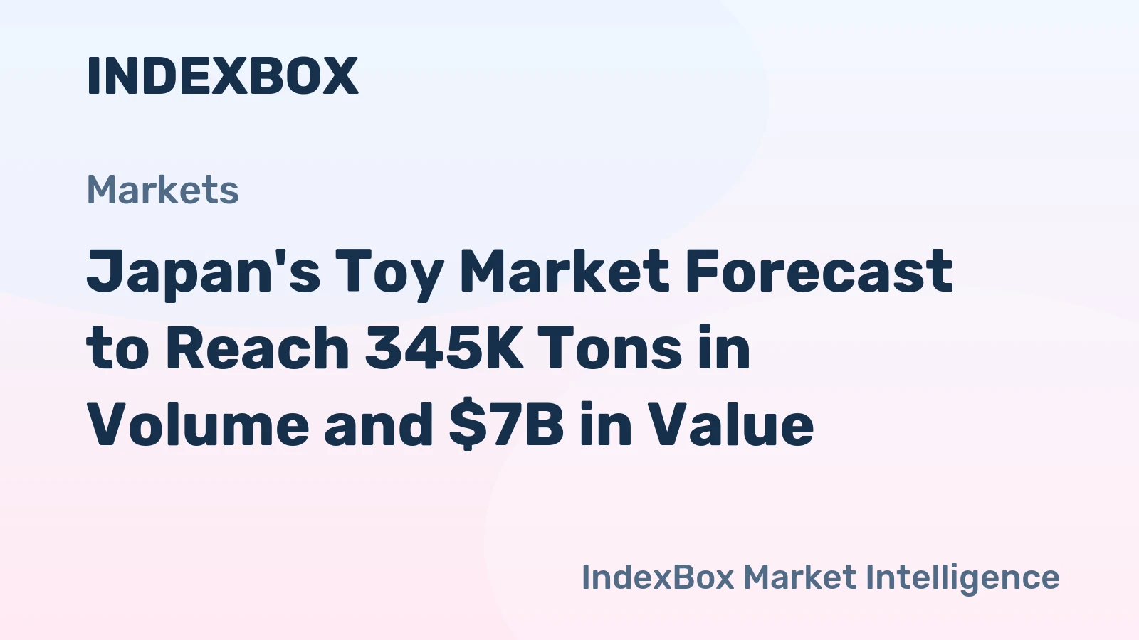Japan's Toy Market Forecast to Reach 345K Tons in Volume and $7B in Value