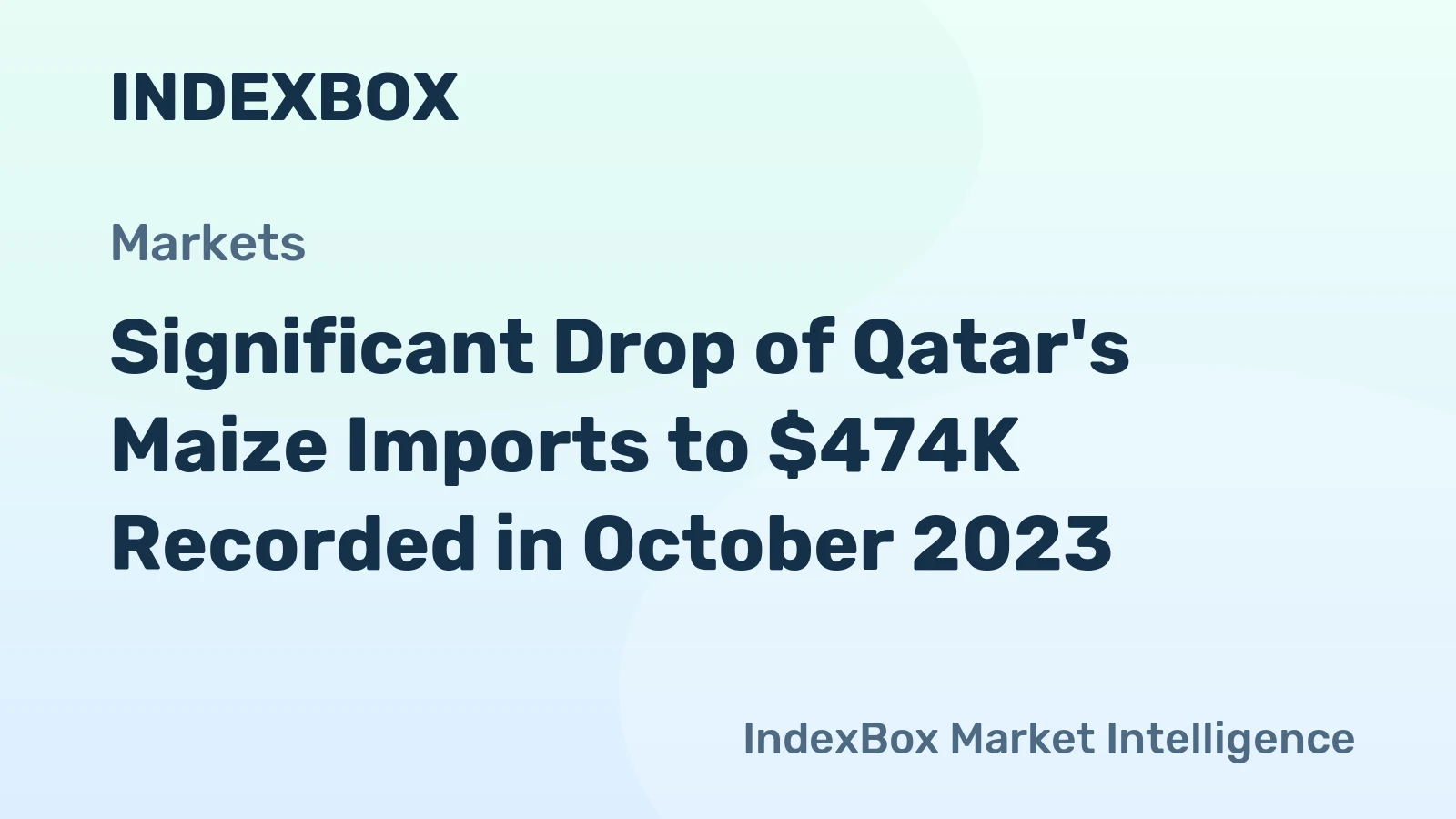 Significant Drop of Qatar's Maize Imports to $474K Recorded in October 2023