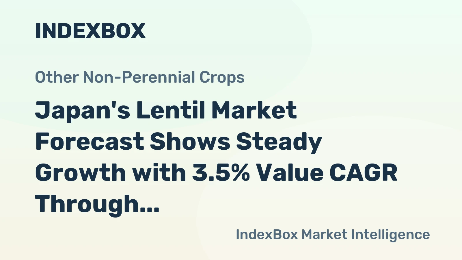 Japan's Lentil Market Forecast Shows Steady Growth with 3.5% Value CAGR Through 2035
