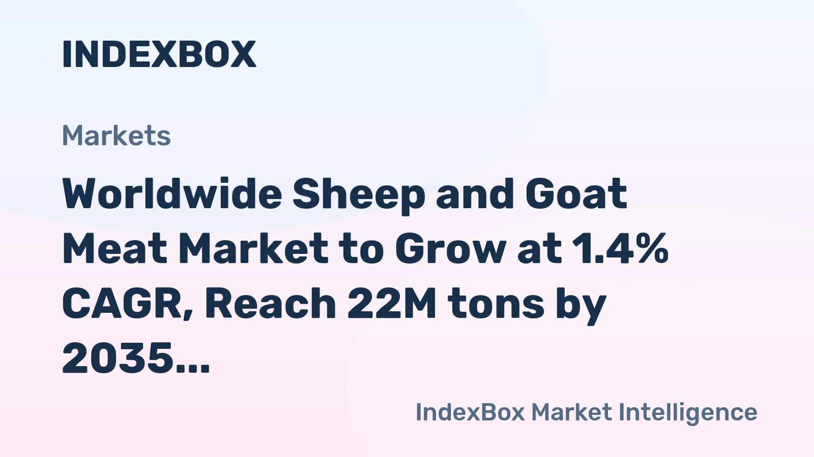 Worldwide Sheep and Goat Meat Market to Grow at 1.4% CAGR, Reach 22M tons by 2035