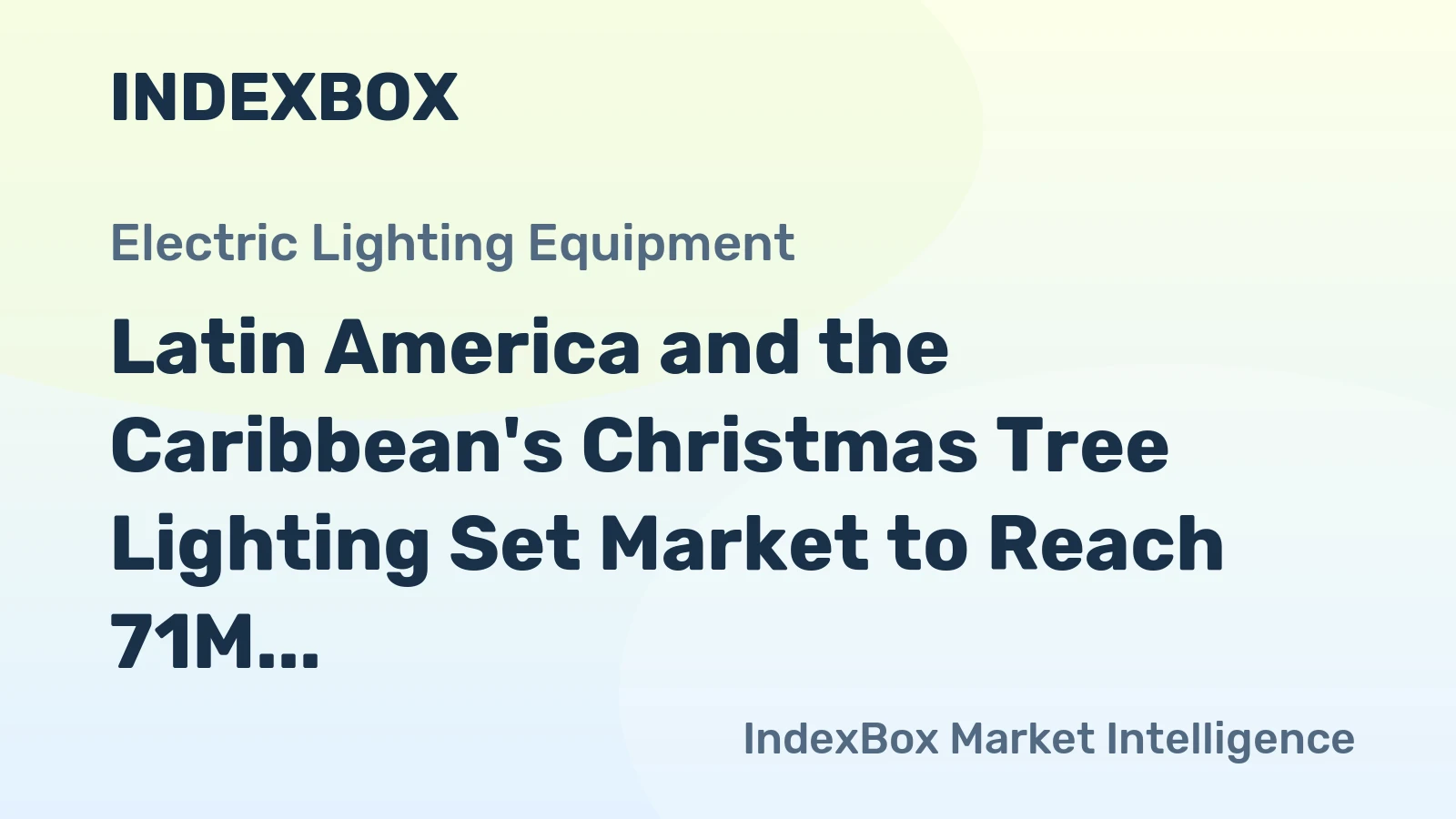 Latin America and the Caribbean's Christmas Tree Lighting Set Market to Reach 71M Units and $202M by 2035