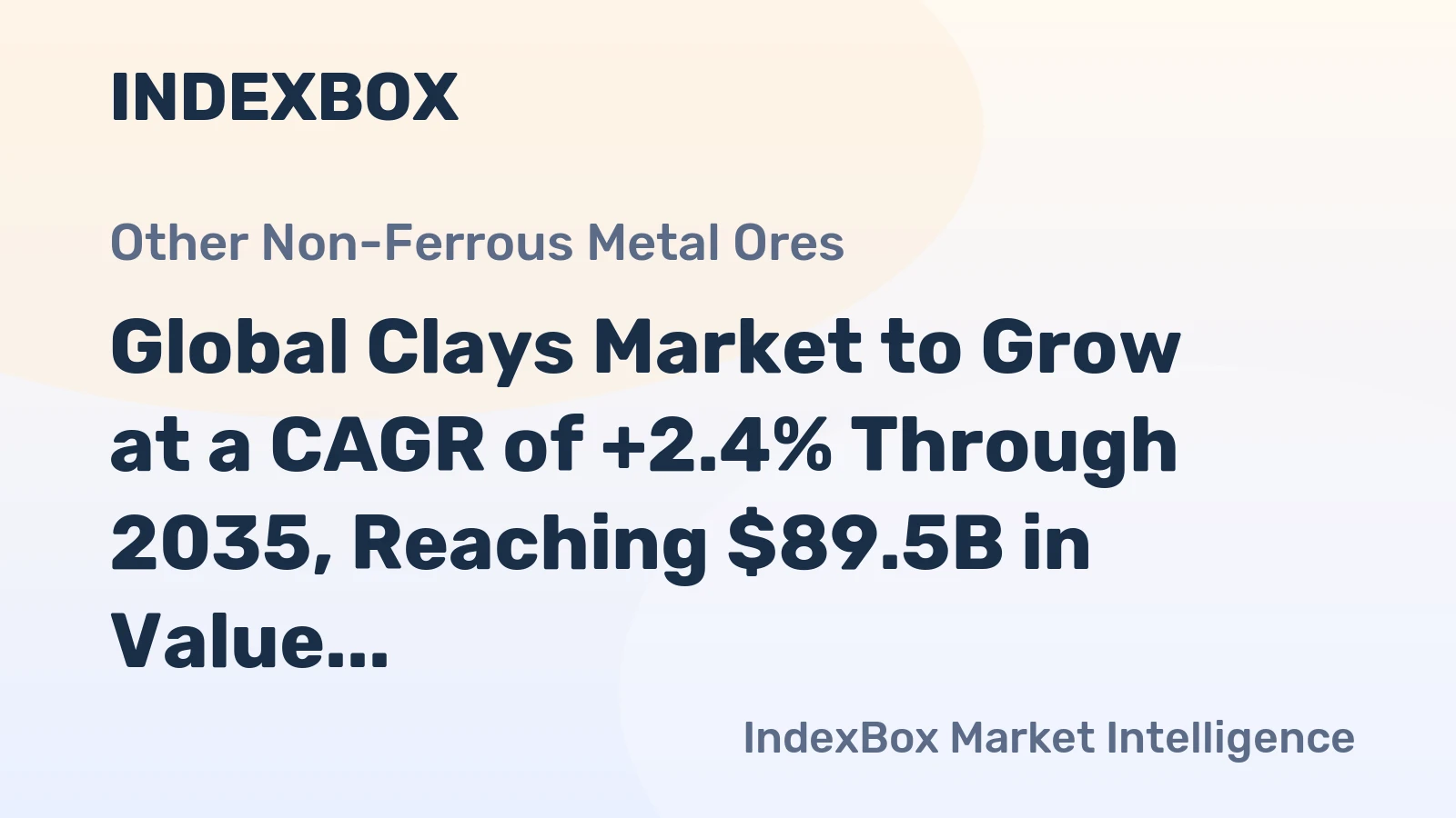 Global Clays Market to Grow at a CAGR of +2.4% Through 2035, Reaching $89.5B in Value