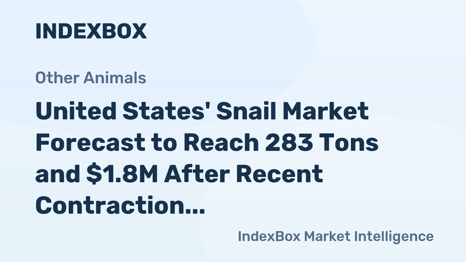United States' Snail Market Forecast to Reach 283 Tons and $1.8M After Recent Contraction