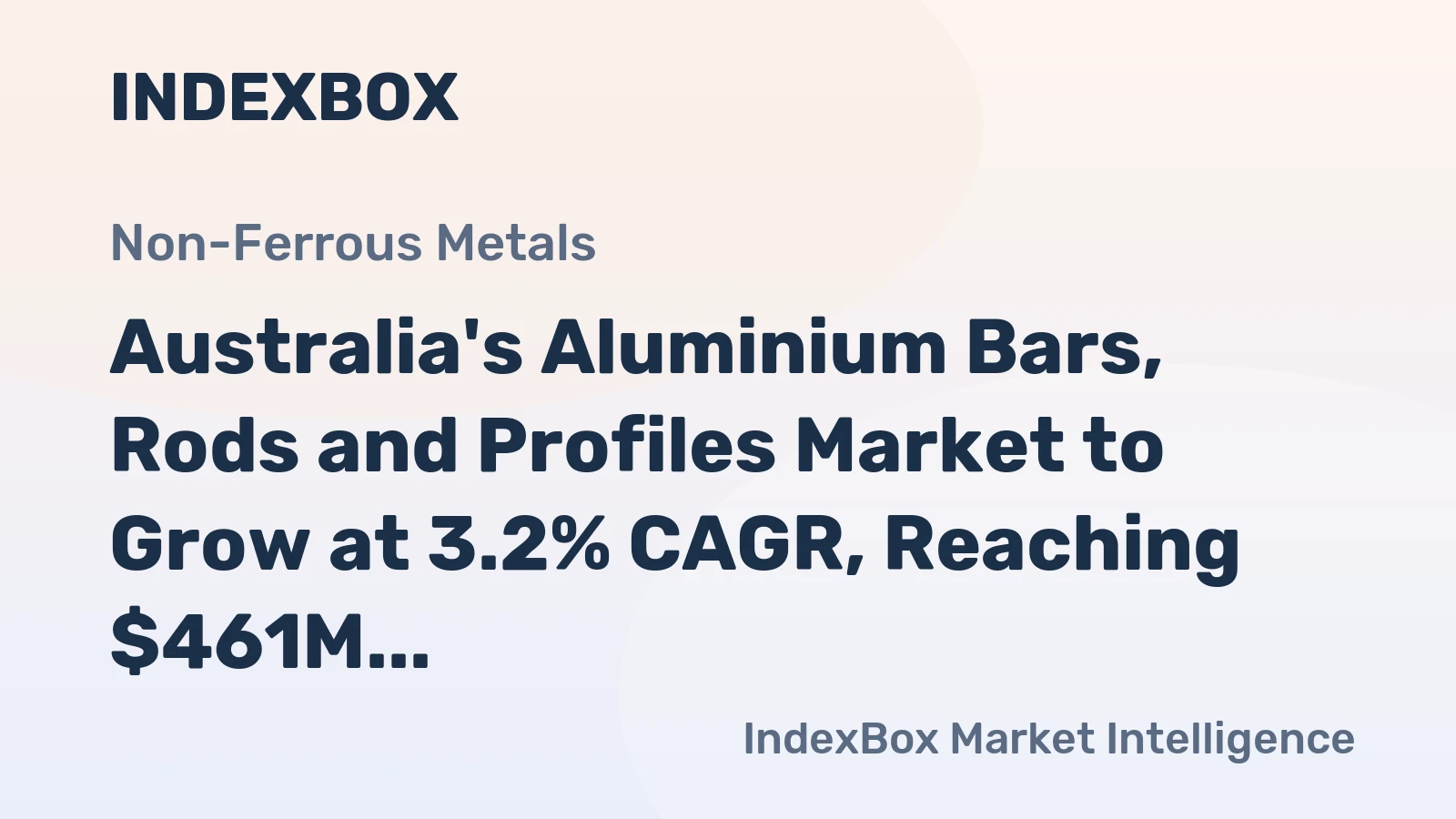 Australia's Aluminium Bars, Rods and Profiles Market to Grow at 3.2% CAGR, Reaching $461M by 2035