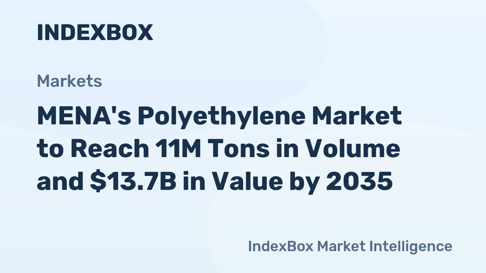 MENA's Polyethylene Market to Reach 11M Tons in Volume and $13.7B in Value by 2035
