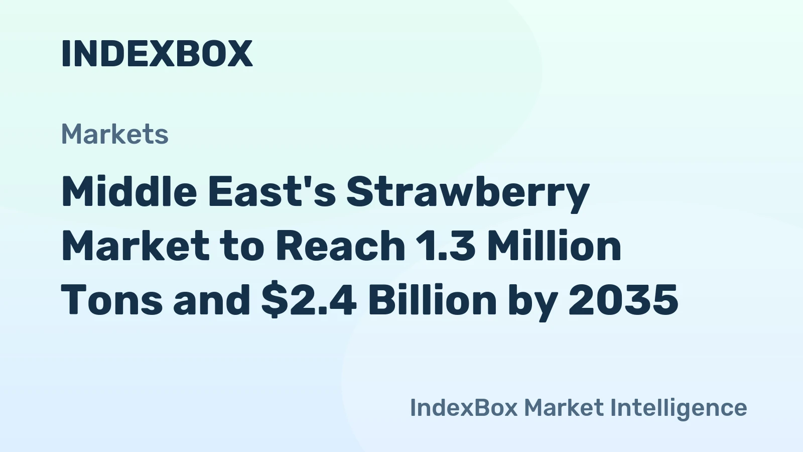 Middle East's Strawberry Market to Reach 1.3 Million Tons and $2.4 Billion by 2035