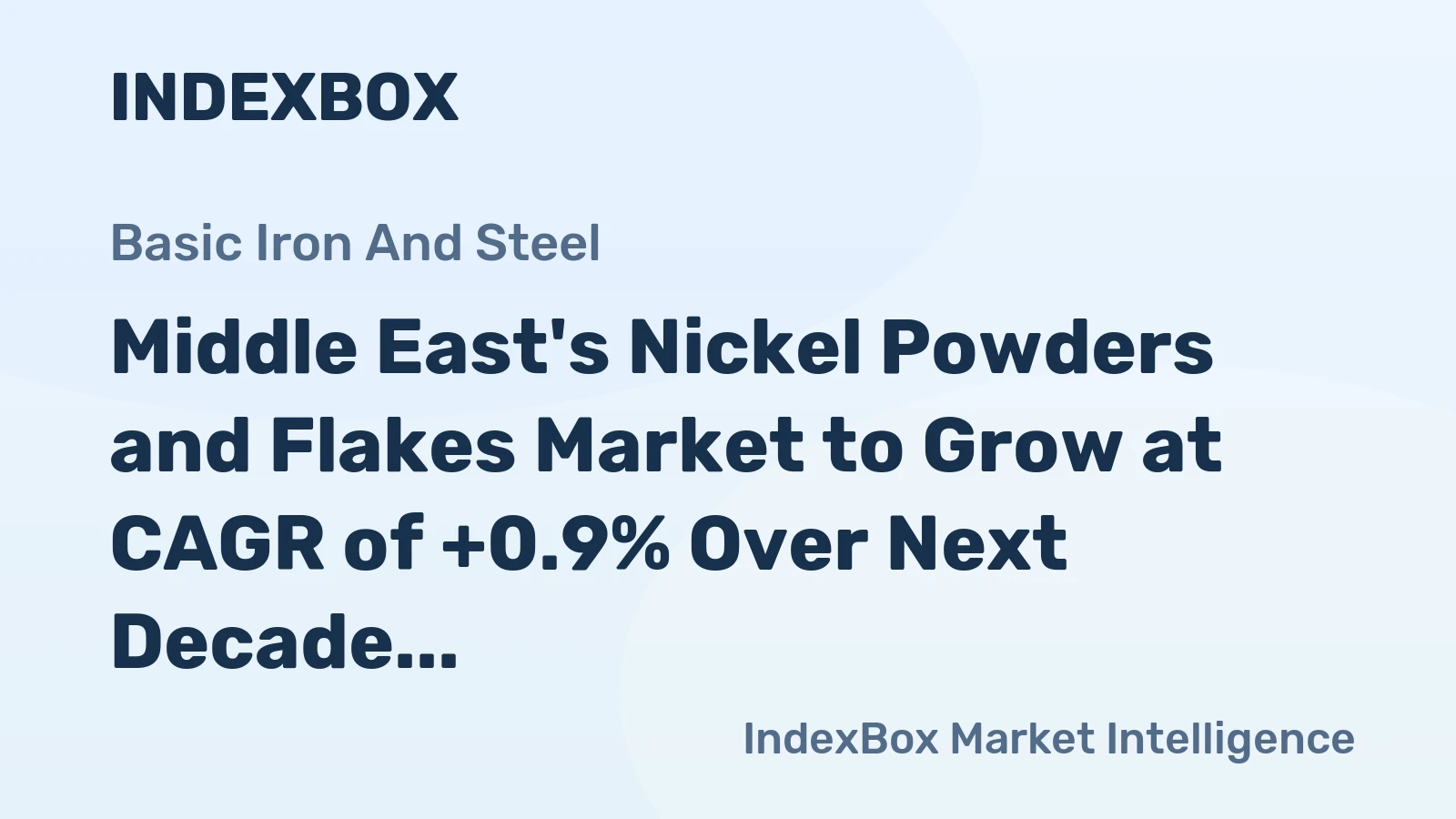 Middle East's Nickel Powders and Flakes Market to Grow at CAGR of +0.9% Over Next Decade