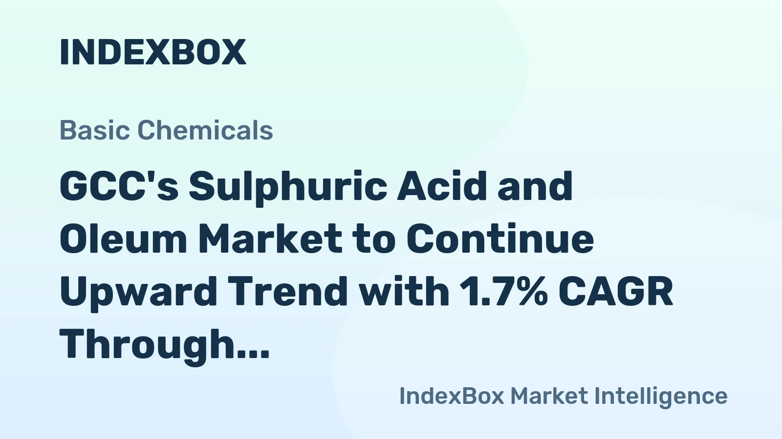 GCC's Sulphuric Acid and Oleum Market to Continue Upward Trend with 1.7% CAGR Through 2035