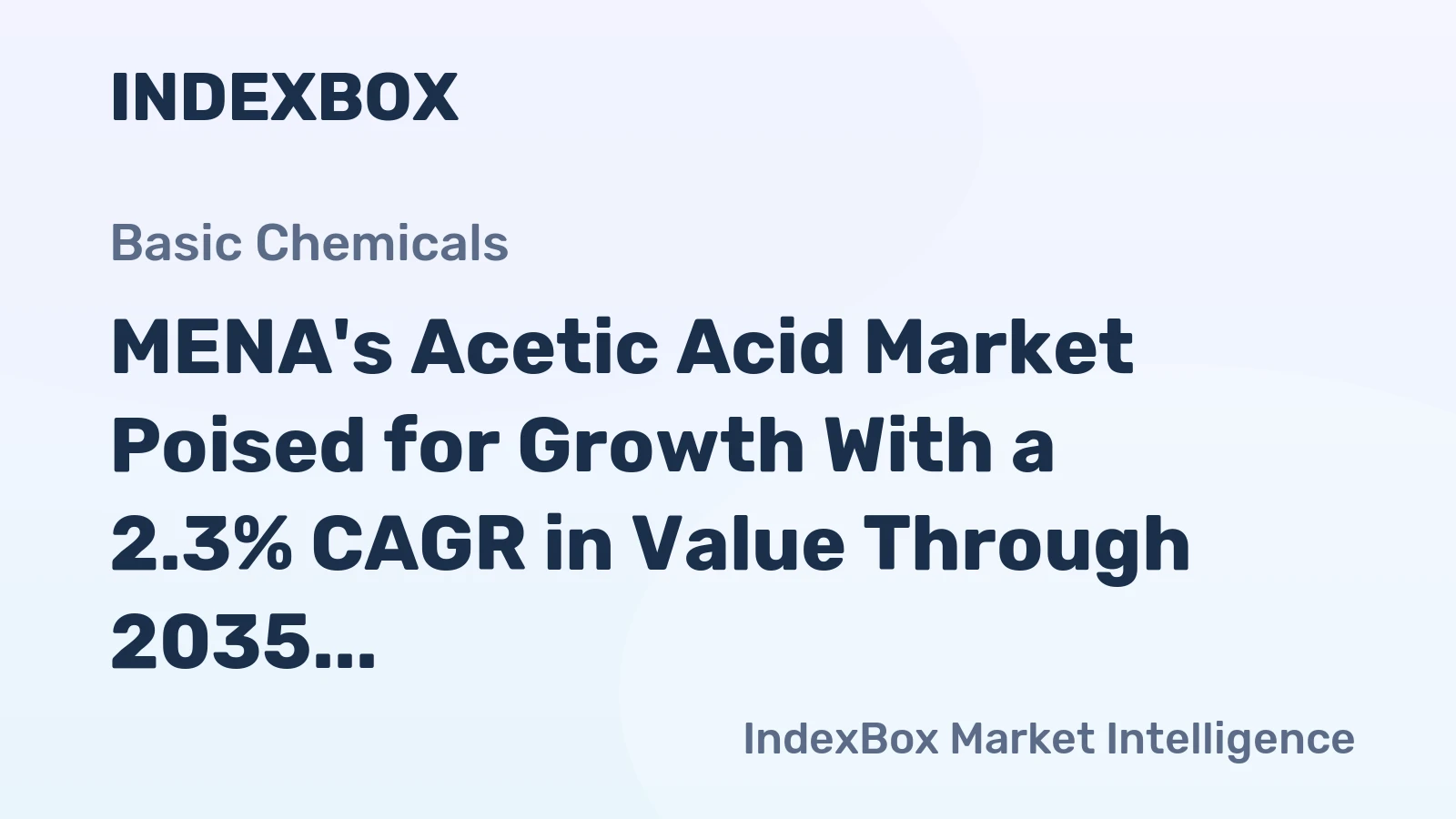 MENA's Acetic Acid Market Poised for Growth With a 2.3% CAGR in Value Through 2035