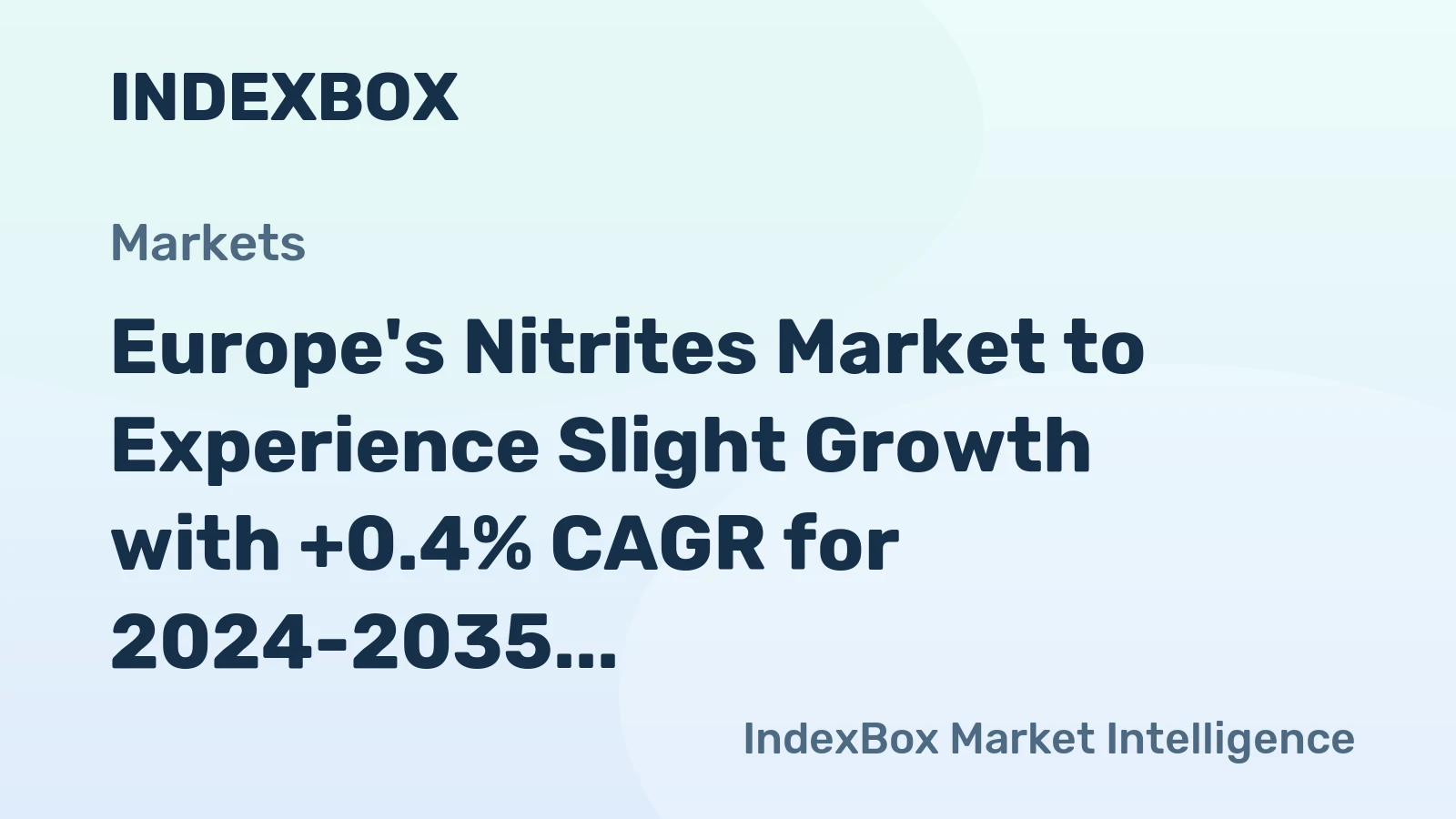 Europe's Nitrites Market to Experience Slight Growth with +0.4% CAGR for 2024-2035