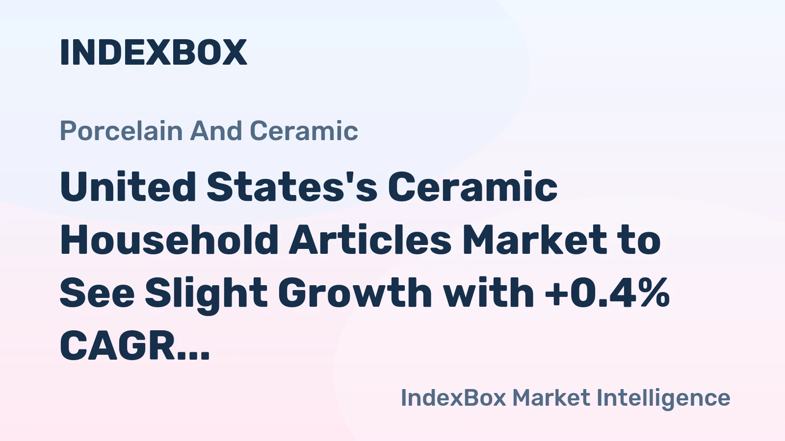 United States's Ceramic Household Articles Market to See Slight Growth with +0.4% CAGR