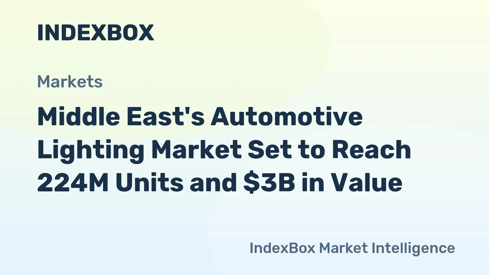 Middle East's Automotive Lighting Market Set to Reach 224M Units and $3B in Value