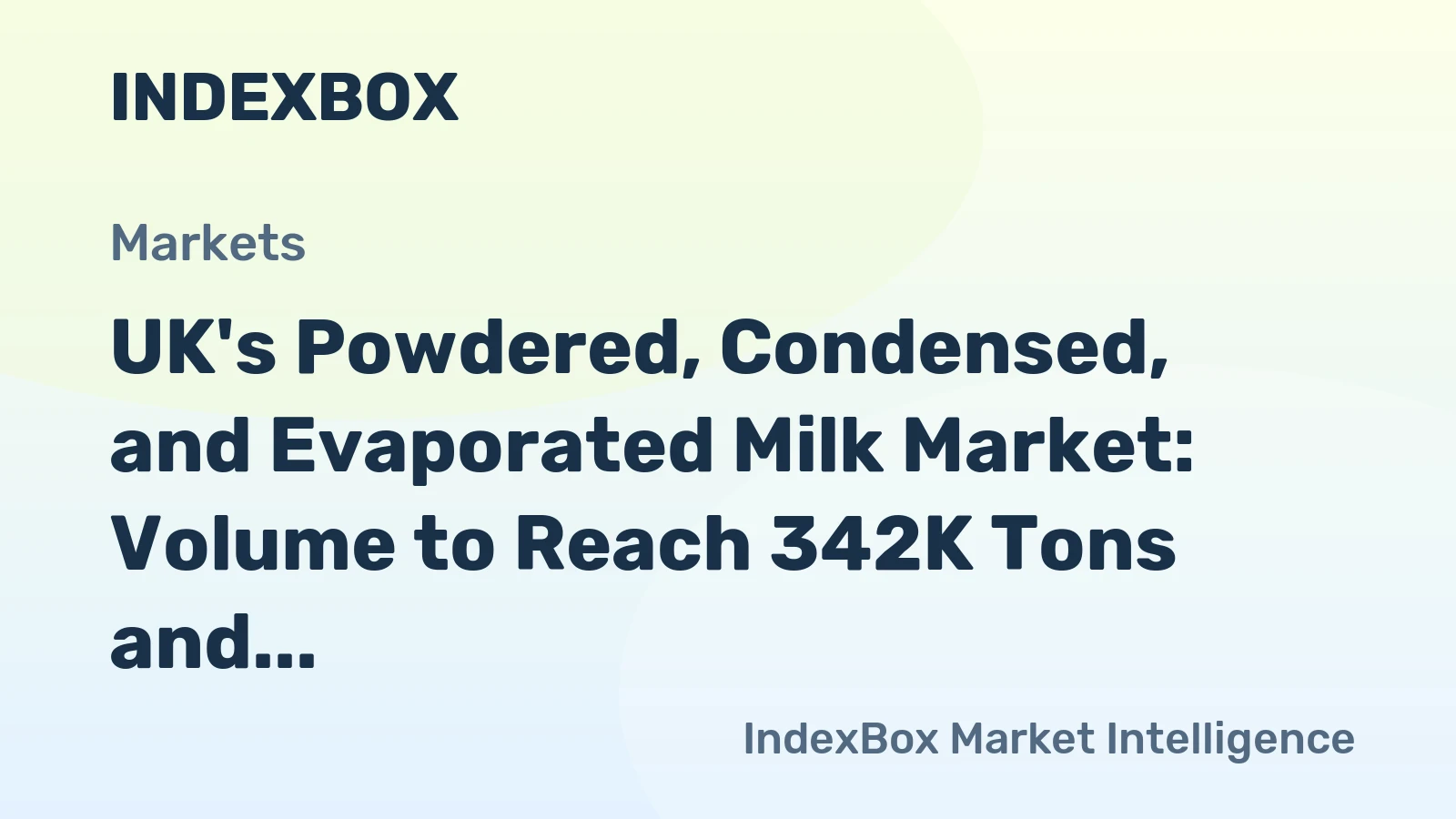 UK's Powdered, Condensed, and Evaporated Milk Market: Volume to Reach 342K Tons and Value $975M by 2035