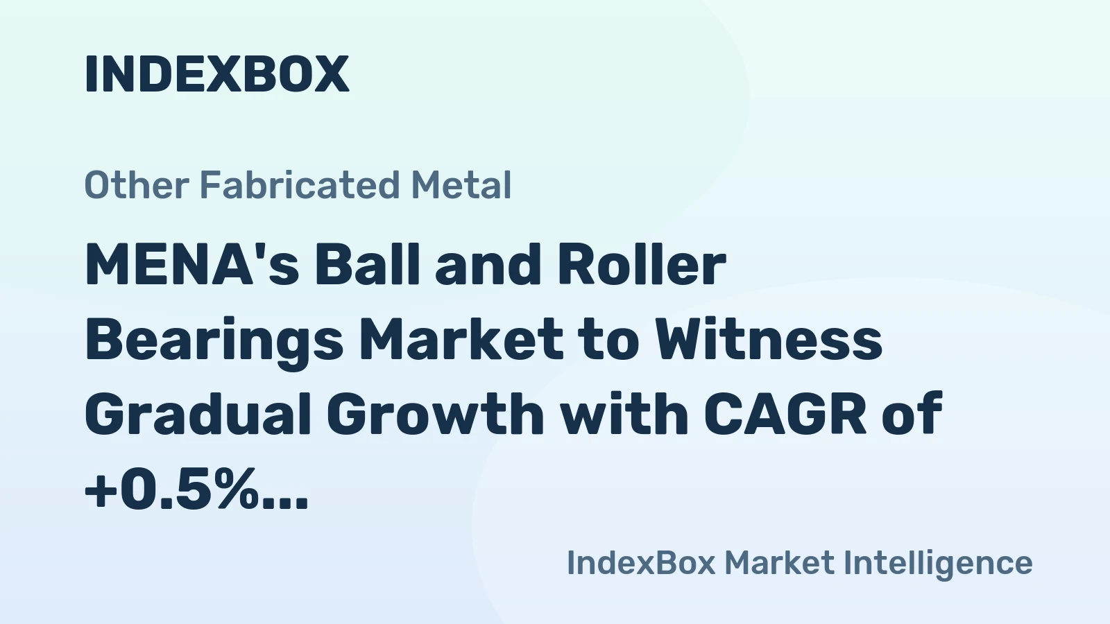 MENA's Ball and Roller Bearings Market to Witness Gradual Growth with CAGR of +0.5% from 2024 to 2035