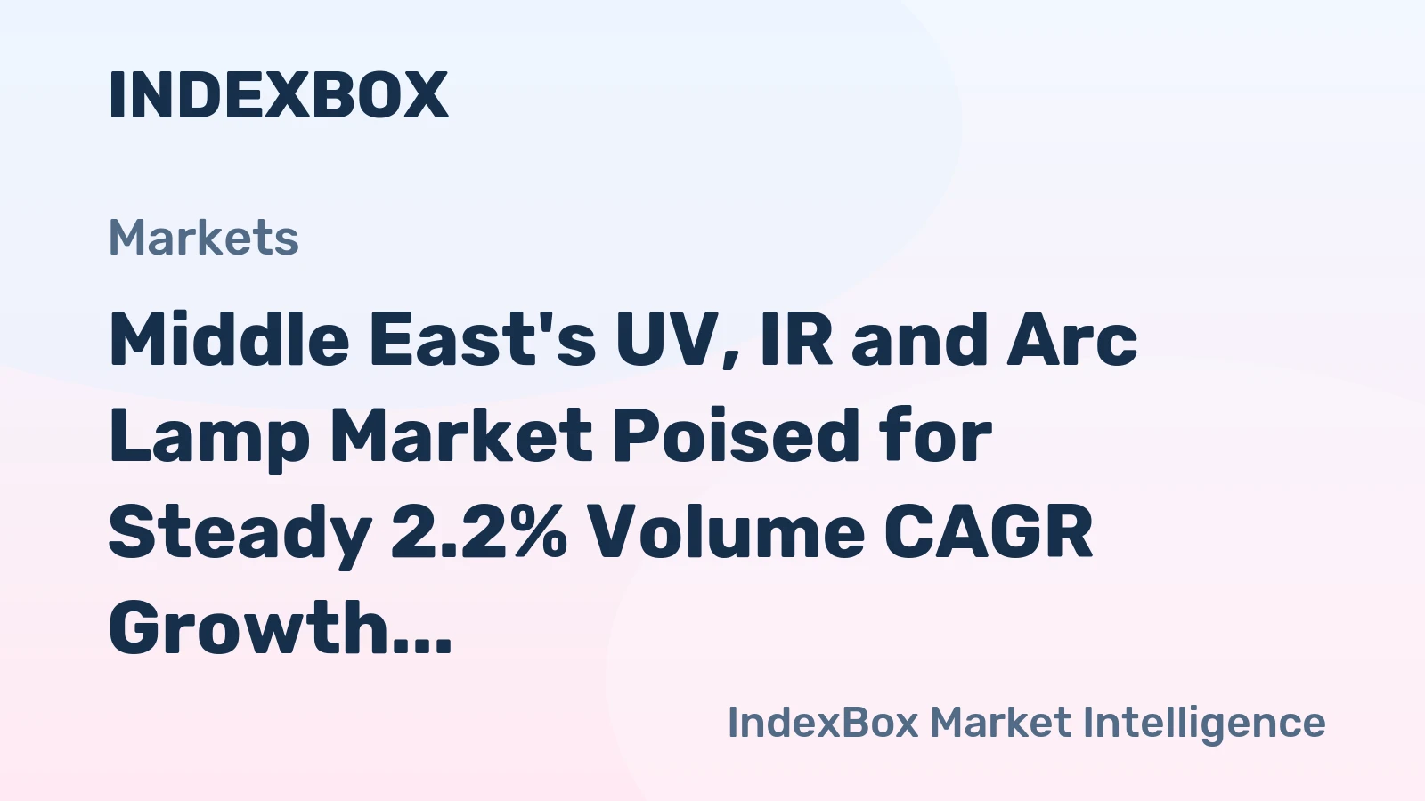 Middle East's UV, IR and Arc Lamp Market Poised for Steady 2.2% Volume CAGR Growth Through 2035