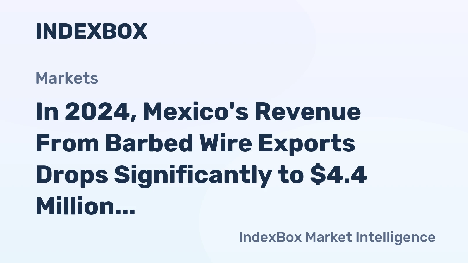 In 2024, Mexico's Revenue From Barbed Wire Exports Drops Significantly to $4.4 Million