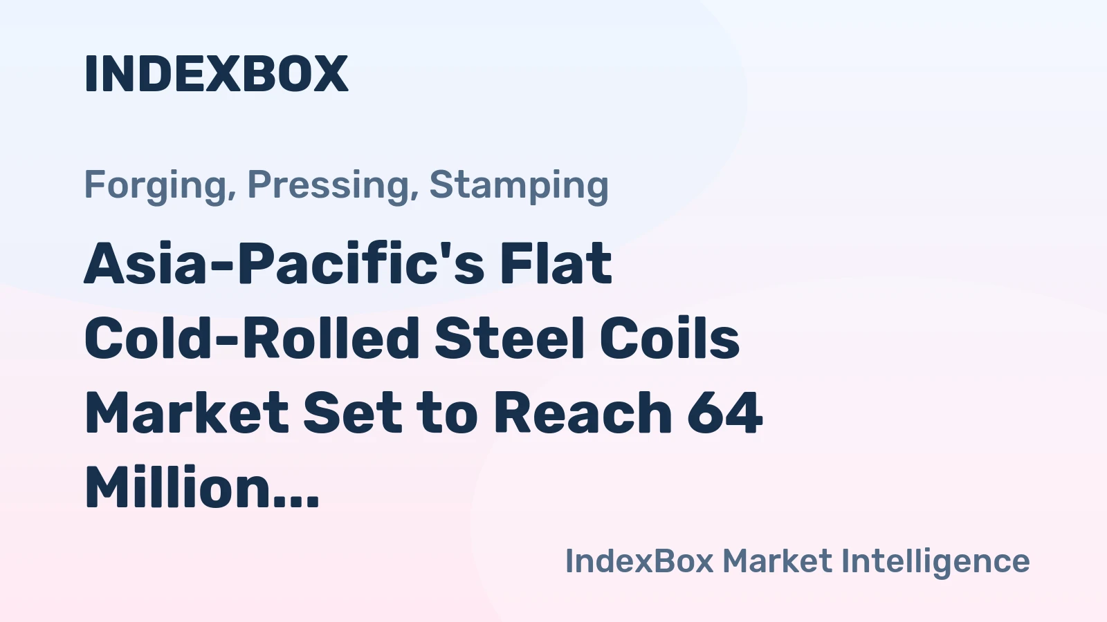 Asia-Pacific's Flat Cold-Rolled Steel Coils Market Set to Reach 64 Million Tons and $59.6 Billion by 2035