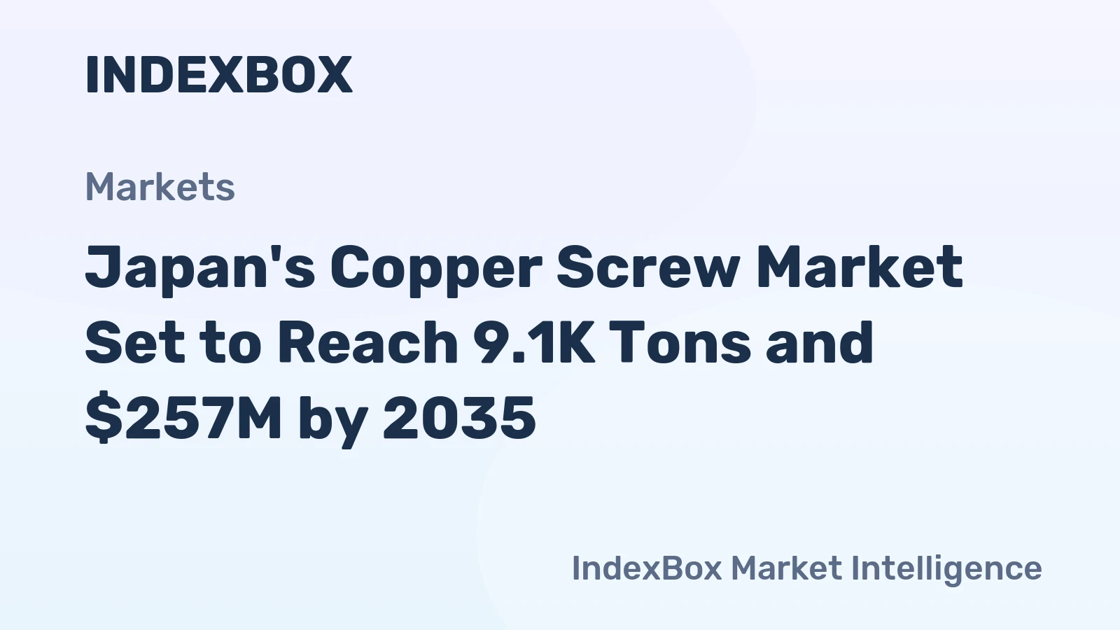 Japan's Copper Screw Market Set to Reach 9.1K Tons and $257M by 2035