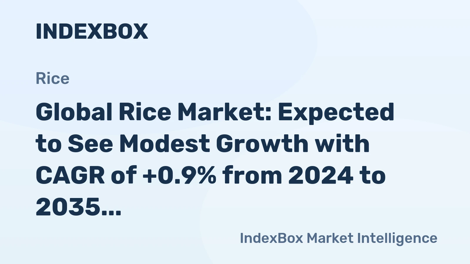 Global Rice Market: Expected to See Modest Growth with CAGR of +0.9% from 2024 to 2035, Reaching $585B by 2035