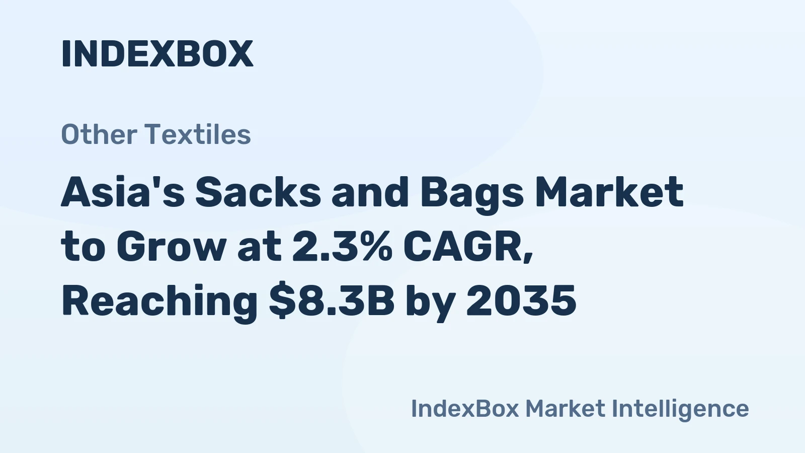 Asia's Sacks and Bags Market to Grow at 2.3% CAGR, Reaching $8.3B by 2035