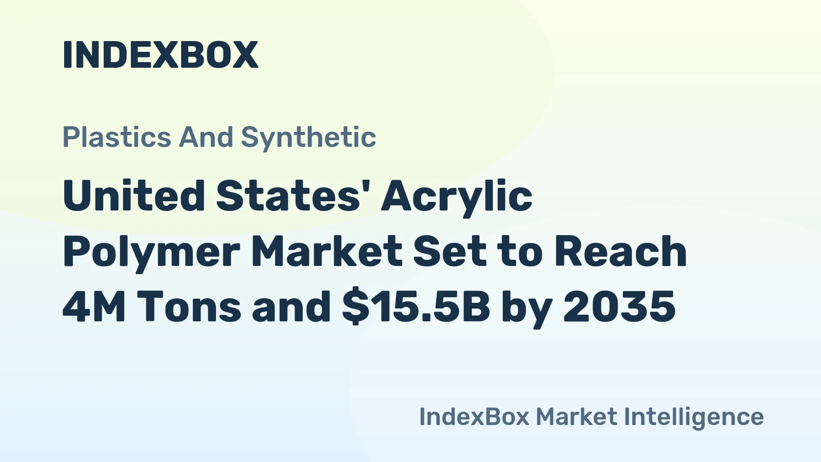 United States' Acrylic Polymer Market Set to Reach 4M Tons and $15.5B by 2035