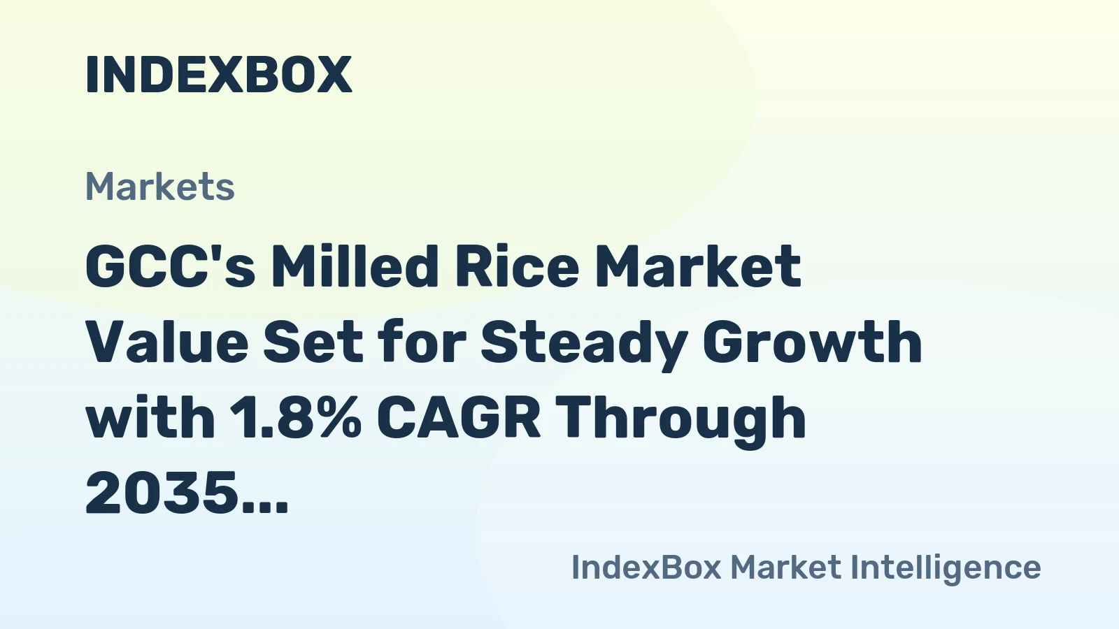 GCC's Milled Rice Market Value Set for Steady Growth with 1.8% CAGR Through 2035