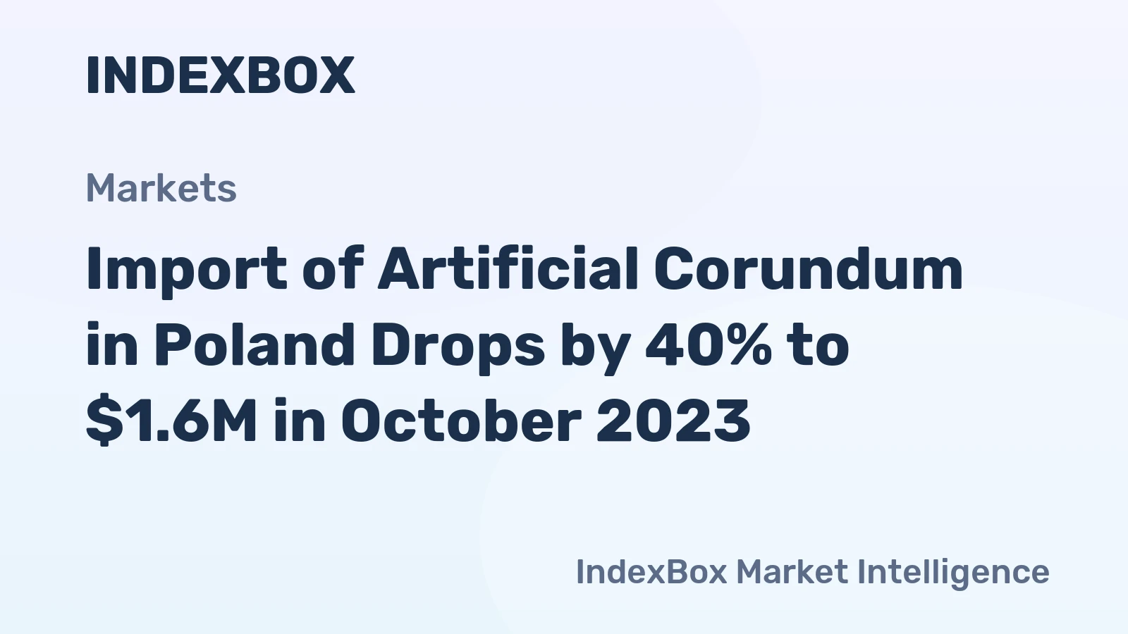 Import of Artificial Corundum in Poland Drops by 40% to $1.6M in October 2023