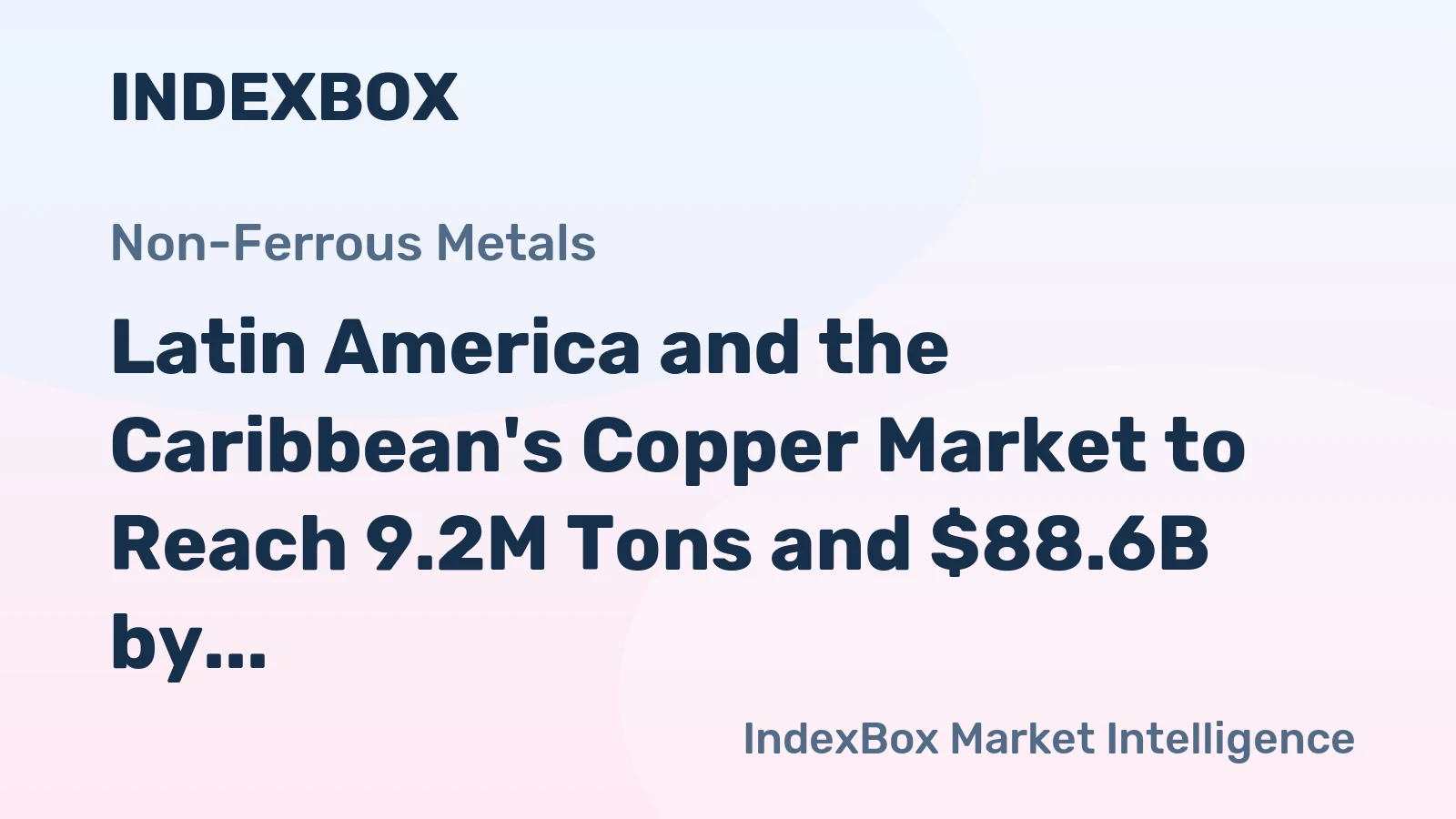 Latin America and the Caribbean's Copper Market to Reach 9.2M Tons and $88.6B by 2035