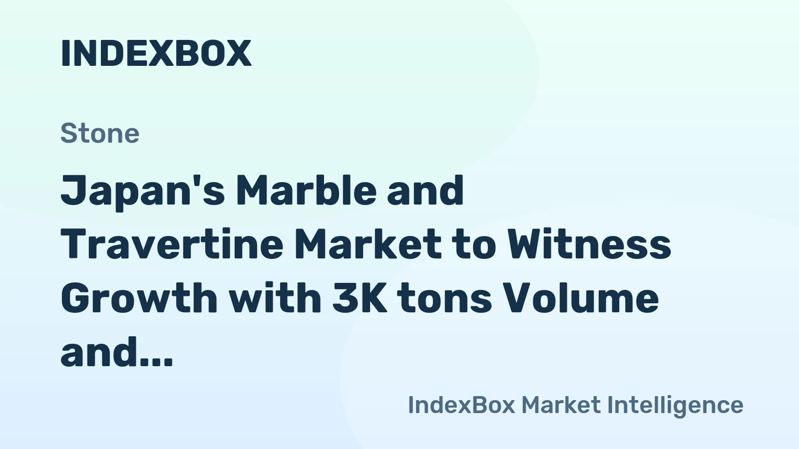 Japan's Marble and Travertine Market to Witness Growth with 3K tons Volume and $830K Value by 2035