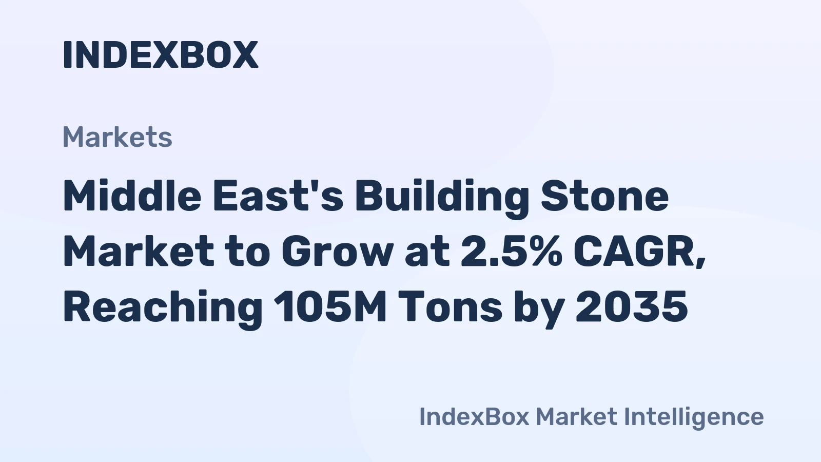 Middle East's Building Stone Market to Grow at 2.5% CAGR, Reaching 105M Tons by 2035